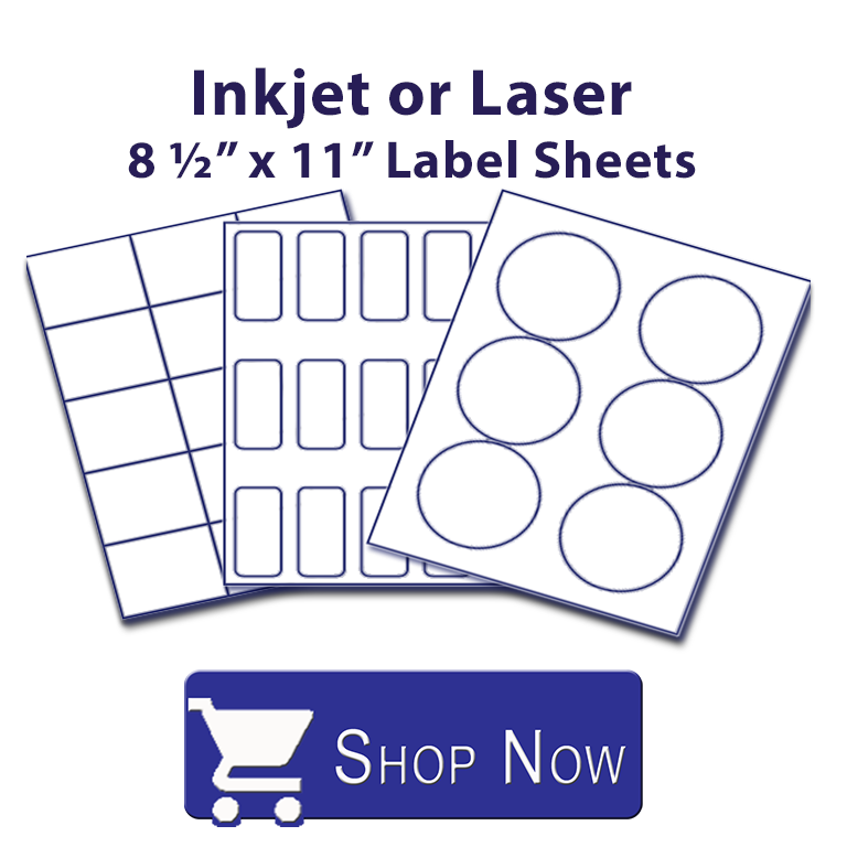 All Sizes Inkjet/Laser 8 1/2" x 11" Label Sheets