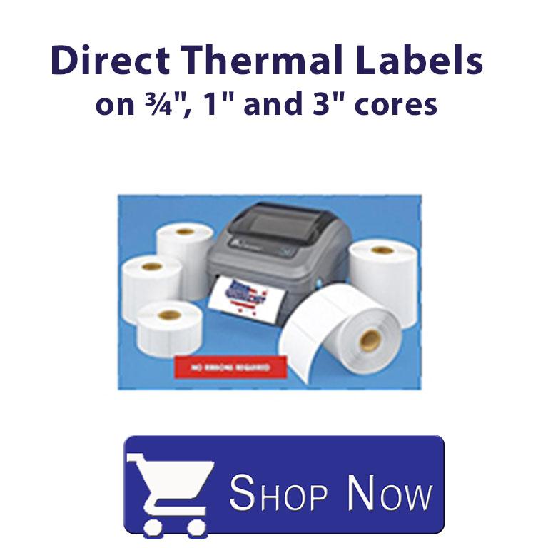 Direct Thermal Labels on 3/4",1" and 3" cores.| Uslabel.net