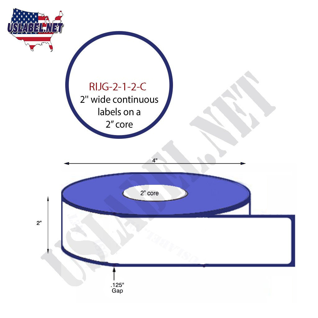 2'' Wide Continuous label on a 2"Core with a 4″ O.D.