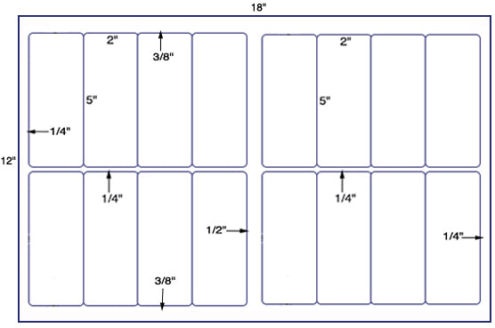 US5618D-1.25''x11''-12 up Label on a 12''x18'' label sheet.